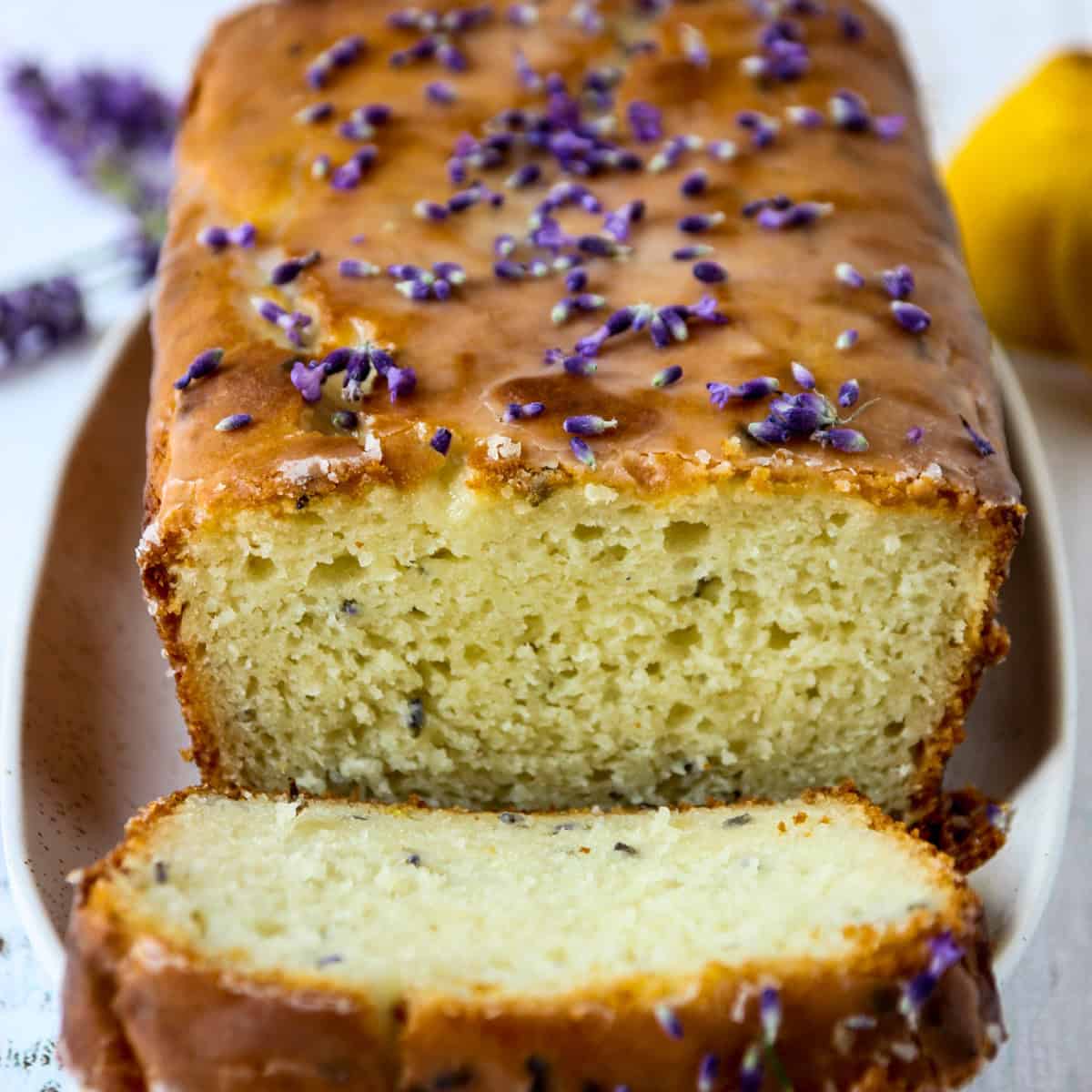 Lemon Lavender Cake (Lemon Glazed) - Karinokada