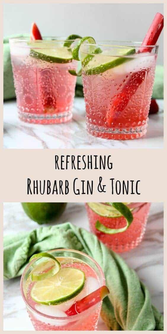 Rhubarb Gin & Tonic Cocktail - Rhubarb Cocktails | The Food Blog