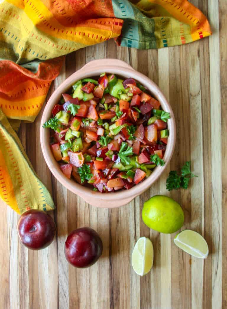 Plum Salsa With Cucumber & Lime - The Food Blog