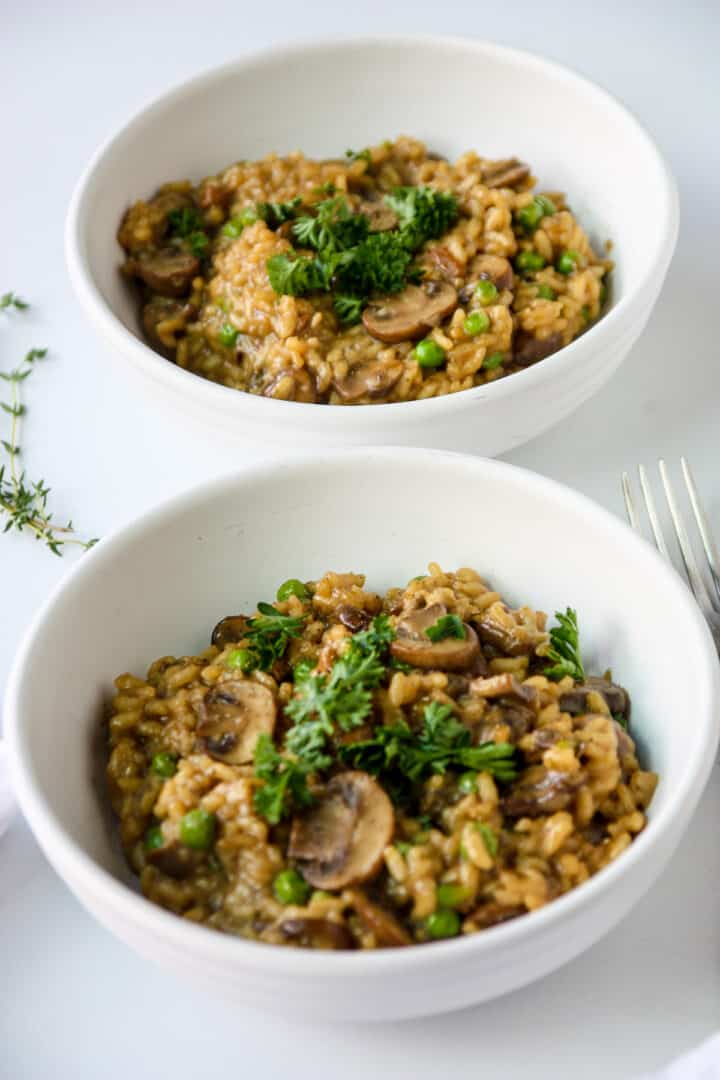 Mushroom Pea Risotto - The Food Blog