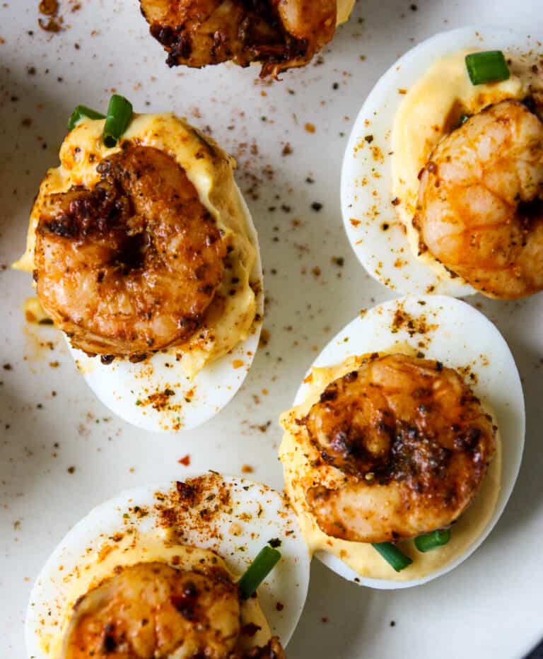 Cajun Shrimp Deviled Eggs - The Food Blog